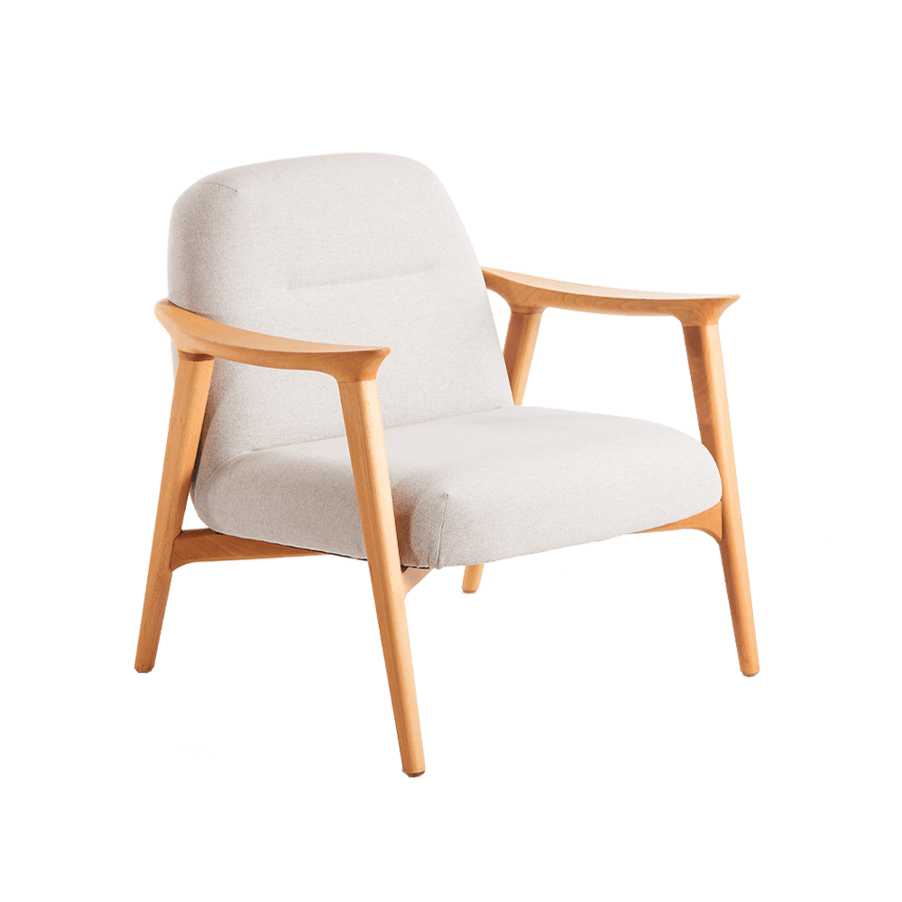 Puffy Wooden Upholstered Accent Lounge Armchair | gradodesign