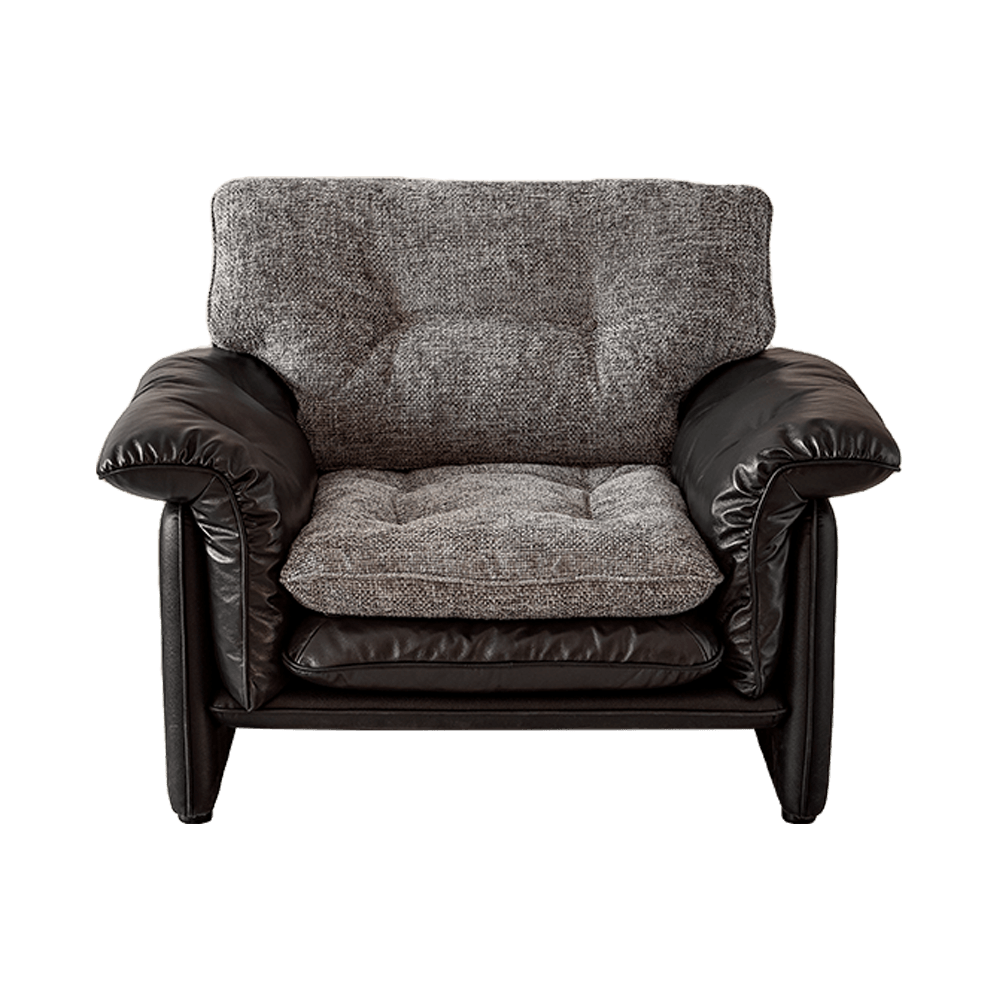 Sandwich Leather Tufted Chair and A Half | gradodesign