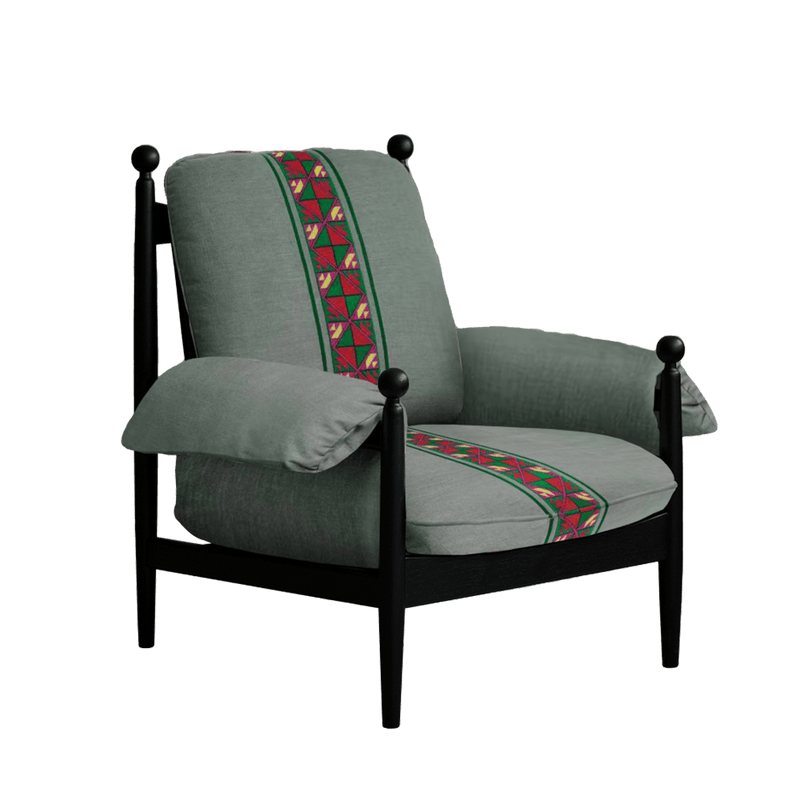 Solar Chenille Fabric Lounge Armchair